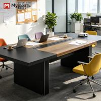 China Commercial-Grade Conference Table with Integrated Cable Channels and Reinforced Aluminum-Clad Base – Ideal for Corporate Boardrooms and Tech-Ready Workspaces. for sale