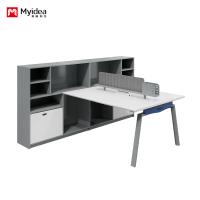 China Modular Opposing Staff Workstation with Secure Digital-Lock Side Cabinet – Combines Collaborative Layout with Personal Storage Security. for sale