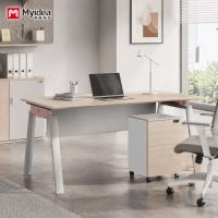China Single Staff Desk with Steel Legs – Compatible with Mobile Pedestal Units for Flexible and Organized Workstations. for sale