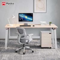 China Single Staff Desk with Steel Legs – Compatible with Mobile Pedestal Units for Flexible and Organized Workstations. for sale
