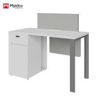 China Single Staff Desk with Steel Legs and Storage Side Cabinet – A Sturdy and Organized Workstation for Everyday Office Use for sale