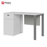 China Single Staff Desk with Steel Legs and Storage Side Cabinet – A Sturdy and Organized Workstation for Everyday Office Use for sale