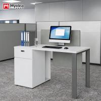 China Single Staff Desk with Steel Legs and Storage Side Cabinet – A Sturdy and Organized Workstation for Everyday Office Use for sale