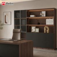 China Aluminum-Frame Glass Door Bookcase, Large-Capacity Lateral File Cabinet, Made of Eco-Friendly Thickened Board for Office Use for sale