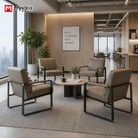 China Single-Seat Leather Reception Sofa for Executive Office, High-Density Resilience Foam for Comfort, Carbon Steel Black-Sprayed Legs for Durability for sale