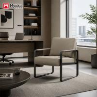 China Single-Seat Leather Reception Sofa for Executive Office, High-Density Resilience Foam for Comfort, Carbon Steel Black-Sprayed Legs for Durability for sale