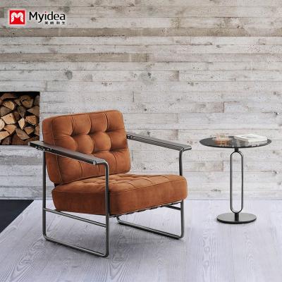 China Luxury Single-Seat Leisure Leather Sofa for Manager’s Office – Crafted with Soft Yet Tough Premium Leather, High-Density Rebound Foam Padding for Lasting Comfort, and Durable Carbon Steel Legs for sale
