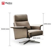 China Executive Single-Seat Leather Lounge Sofa with High-Density Rebound Foam and Aluminum Alloy Legs – Available in Multiple Color Options for sale