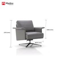 China Executive Single-Seat Leather Lounge Sofa with High-Density Rebound Foam and Aluminum Alloy Legs – Available in Multiple Color Options for sale