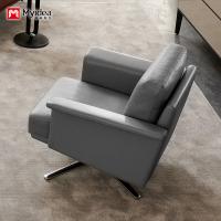 China Executive Single-Seat Leather Lounge Sofa with High-Density Rebound Foam and Aluminum Alloy Legs – Available in Multiple Color Options for sale