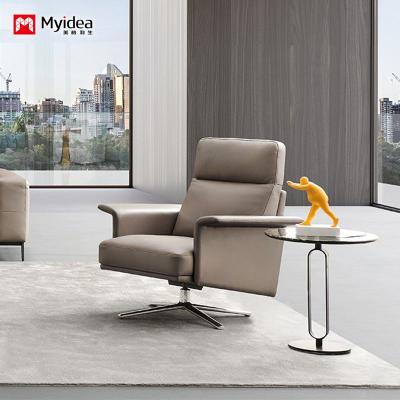 China Executive Single-Seat Leather Lounge Sofa with High-Density Rebound Foam and Aluminum Alloy Legs – Available in Multiple Color Options for sale