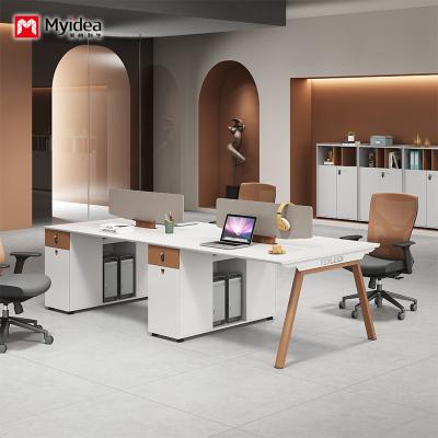 China Complete Employee Workstation Desk – Features a Spacious Storage Side Cabinet, Durable Steel Leg Support, Fully Integrated Power System with Outlets & USB Ports, and a Desktop Screen for Focuse for sale