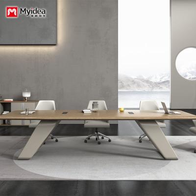 China Premium Conference Table for Meeting Rooms – Durable Steel Leg Support, Fully Integrated Power System with AC Outlets and USB Charging Ports for Effortless Device Connectivity for sale