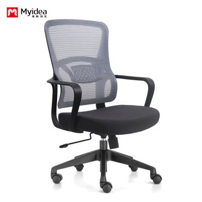 China Swivel Office Mesh Chair for Employees, High-Density Foam Seat, Air-Flow Mesh Back, Mute Universal Wheels, and Safe Height-Adjustable Gas Lift for sale