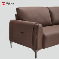 China Office Reception Sofa with Premium Leather, High-Density Foam Padding, and Fine Stitching for sale