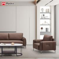 China Office Reception Sofa with Premium Leather, High-Density Foam Padding, and Fine Stitching for sale