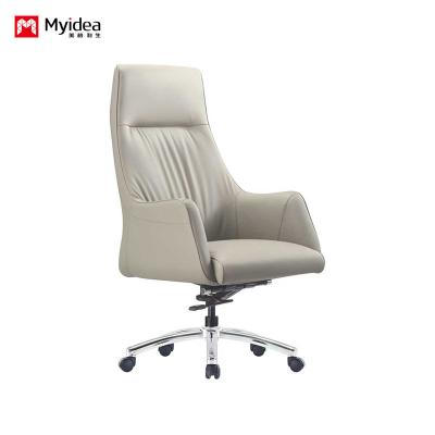 China High-Back Executive Swivel Chair, Soft Durable Leather, Gas Lift Height Adjustment & Multi-Angle Tilt Lock for Office Use for sale