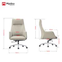 China High-Back Executive Swivel Chair, Soft Durable Leather, Gas Lift Height Adjustment & Multi-Angle Tilt Lock for Office Use for sale
