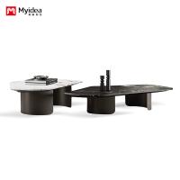 China Commercial Office Coffee Table with Marble Surface and Metal Base, Stylish Center Table for Reception Area & Waiting Room for sale