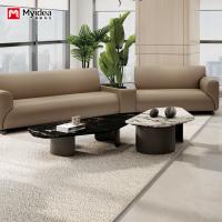 China Commercial Office Coffee Table with Marble Surface and Metal Base, Stylish Center Table for Reception Area & Waiting Room for sale