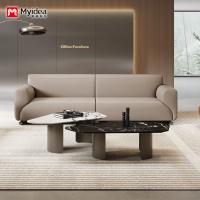 China Commercial Office Coffee Table with Marble Surface and Metal Base, Stylish Center Table for Reception Area & Waiting Room for sale