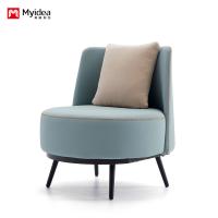 China Commercial Single Leather Sofa for Office Reception & Waiting Room, Premium Leather Upholstery with Durable Metal Base Legs for sale