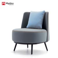 China Commercial Single Leather Sofa for Office Reception & Waiting Room, Premium Leather Upholstery with Durable Metal Base Legs for sale