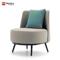 China Commercial Single Leather Sofa for Office Reception & Waiting Room, Premium Leather Upholstery with Durable Metal Base Legs for sale