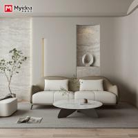 China Elegant Leather Reception Sofa – Upholstered in Premium Leather for a Soft, Refined Touch, Supported by Sturdy Metal Legs, Ideal for Office Reception Areas, Lounges, and Waiting Rooms for sale