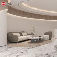 China Elegant Leather Reception Sofa – Upholstered in Premium Leather for a Soft, Refined Touch, Supported by Sturdy Metal Legs, Ideal for Office Reception Areas, Lounges, and Waiting Rooms for sale