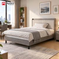 China Space-Saving Single Apartment Bed – Features a Soft Faux Leather (PU) Upholstered Headboard, Built with Eco-Friendly Thickened Boards for Durability and a Clean, Modern Look, Ideal for Apartments for sale