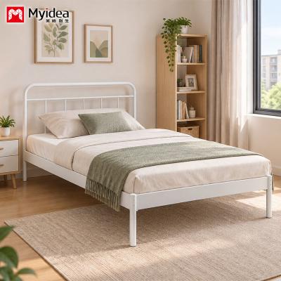 China Steel Single Bed Frame for Apartment & Hotel Use, Durable Metal Construction, Heavy-Duty Structure for Long-Term Reliability for sale