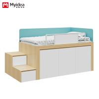 China Loft Bunk Bed with Storage Stairs for Bedroom & Apartment, Space-Saving High-Low Bed Frame with Built-In Storage Steps and Under-Bed Storage Space for sale
