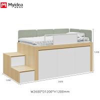 China Loft Bunk Bed with Storage Stairs for Bedroom & Apartment, Space-Saving High-Low Bed Frame with Built-In Storage Steps and Under-Bed Storage Space for sale