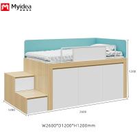 China Loft Bunk Bed with Storage Stairs for Bedroom & Apartment, Space-Saving High-Low Bed Frame with Built-In Storage Steps and Under-Bed Storage Space for sale