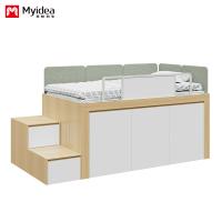 China Loft Bunk Bed with Storage Stairs for Bedroom & Apartment, Space-Saving High-Low Bed Frame with Built-In Storage Steps and Under-Bed Storage Space for sale