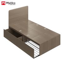 China Single Bed Frame for Apartment & Hotel Use with Under-Bed Storage, One Side Storage Drawer & One Side Shoe Rack, Space-Saving Design for Small Rooms for sale