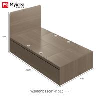 China Single Bed Frame for Apartment & Hotel Use with Under-Bed Storage, One Side Storage Drawer & One Side Shoe Rack, Space-Saving Design for Small Rooms for sale