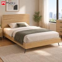 China Metal-Frame Single Bed for Apartment & Hotel Use, Slatted Bed Base for Better Ventilation & Support, Heavy-Duty Metal Legs for Stability for sale