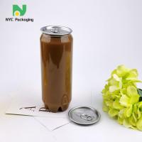 China 250ml 330ml 650ml Clear Soft Drink PET Beverage Can With Easy Open Lid for sale