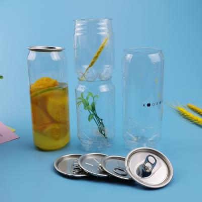 China Custom Beverage Milk Tea PET Plastic Bottle Can With Easy Open Lid 355ml for sale