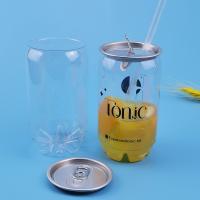China Custom Beverage Milk Tea PET Plastic Bottle Can With Easy Open Lid 355ml for sale
