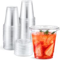 China Clear 16 Oz Hard Plastic Cups With Straws Disposable Coffee Cup for sale