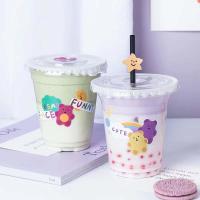 China Disposable 8oz Clear Plastic Dessert Cup Ice Cream Boba Container Logo Custom for sale