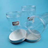 China 120ml 200ml 250ml 500ml Clear Plastic Pet Jar With Aluminum Lid  Food Grade for sale