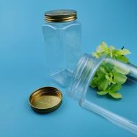 China 320ml Square Plastic Jars With Lids Candy Cookie Nuts Packaging for sale