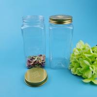 China 320ml Square Plastic Jars With Lids Candy Cookie Nuts Packaging for sale