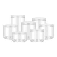China 1oz 2oz 4oz 8oz Clear Plastic Jars Food Storage PET Straight Sided With Aluminum Caps for sale