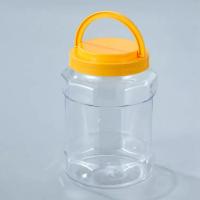 China 1000ml 2000ml Food Plastic Bottle Containers Packaging 2kgs PET Wide Mouth Jar With Lid for sale