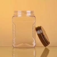 China 1000ml 2000ml Food Plastic Bottle Containers Packaging 2kgs PET Wide Mouth Jar With Lid for sale